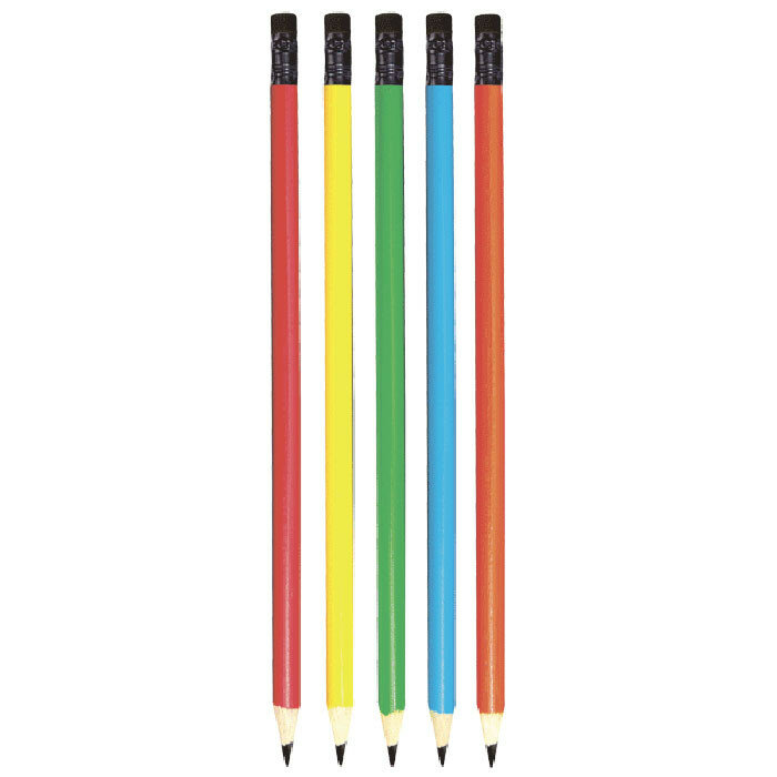 Карандаш черно-графитный deVENTE с ластиком HB неон корпус круглый арт.5032326. Количество в наборе 50 шт.