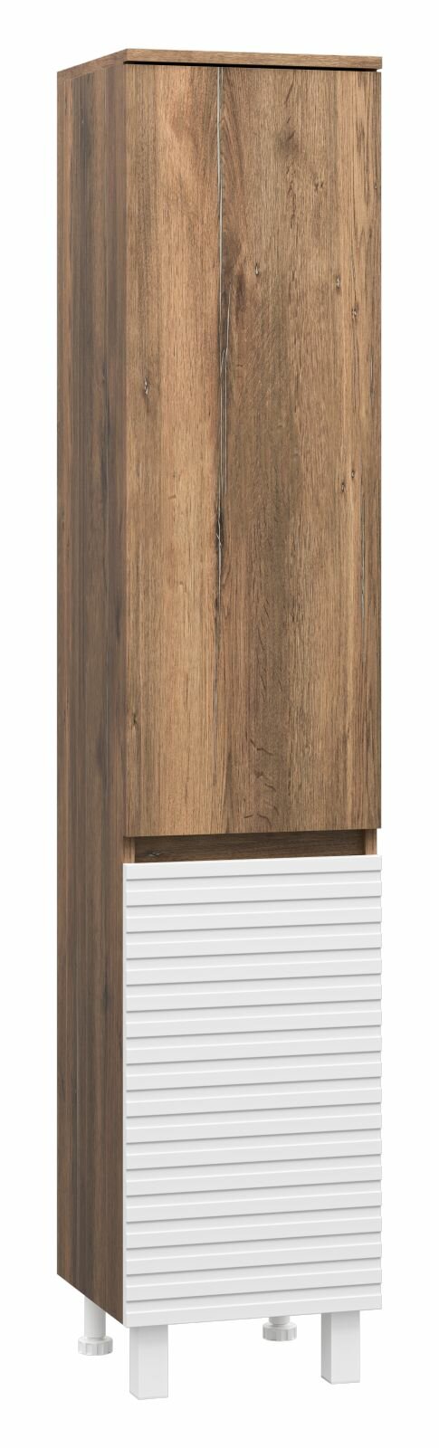 Шкаф-пенал Brevita DAKOTA - 35 подвесной/напольный правый (Дуб Гал./Белый)