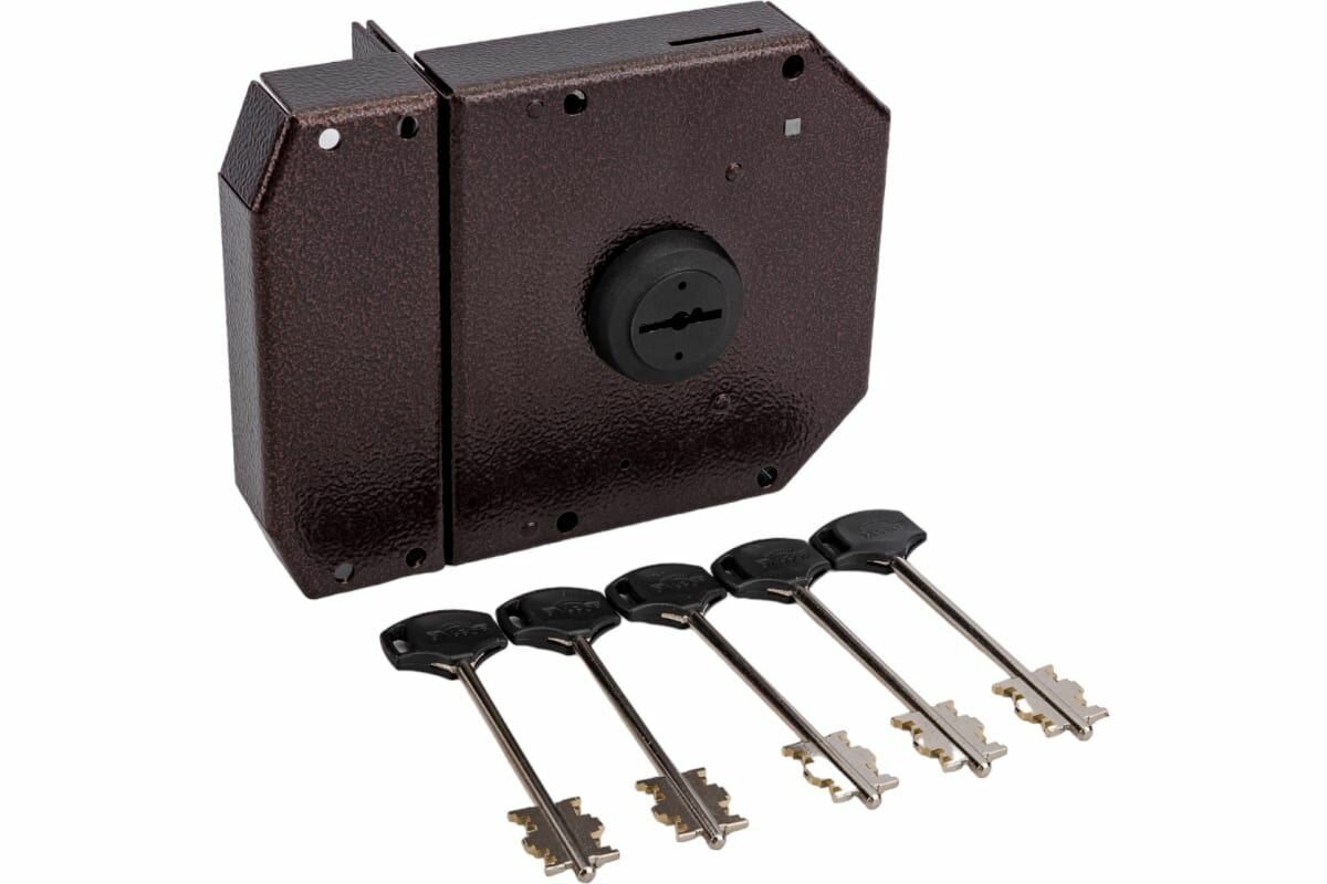 Замок накладной гаражного типа Эльбор Гранит 1.06.51. КМА с ответной планкой сувальдный