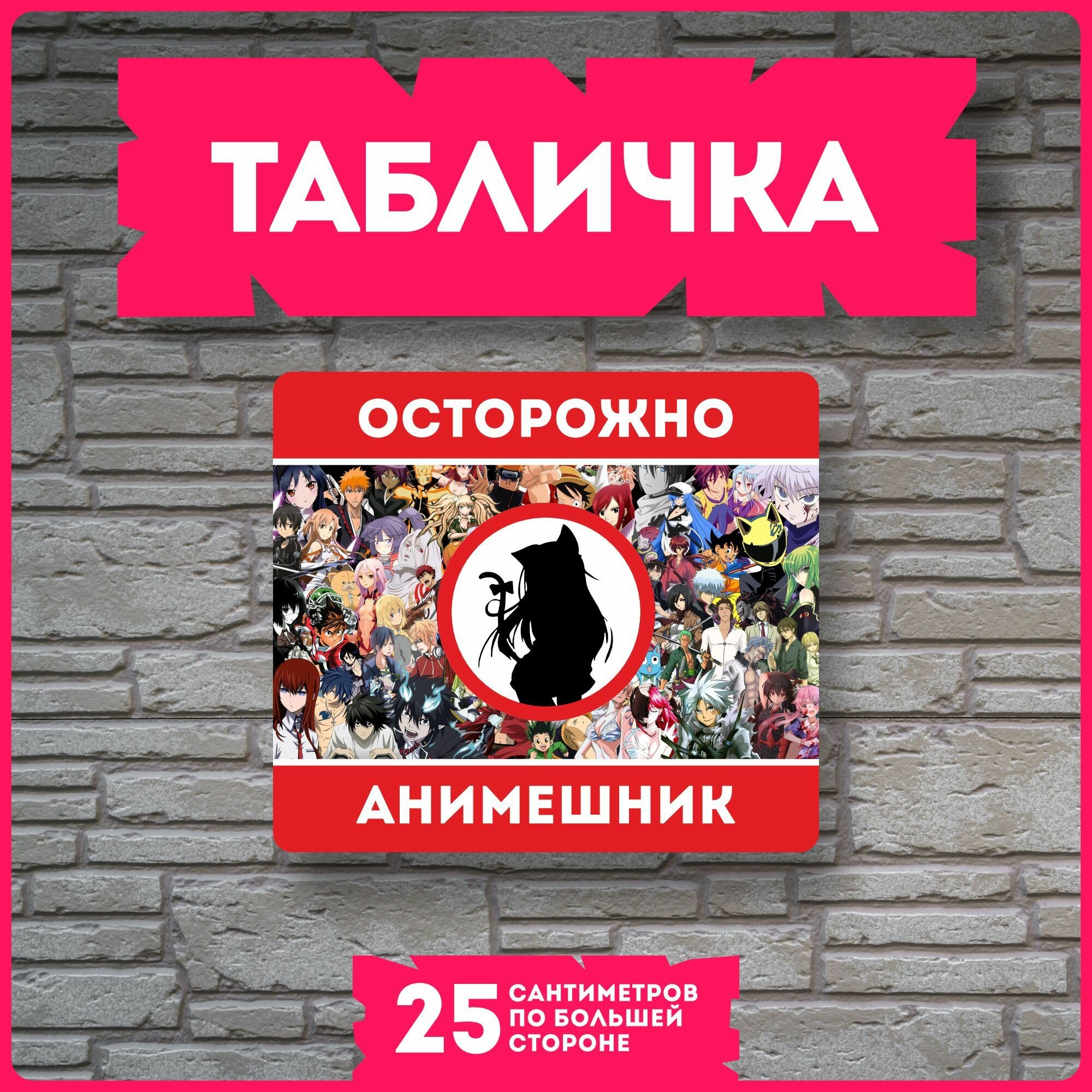 Таблички информационные для интерьера Осторожно анимешник