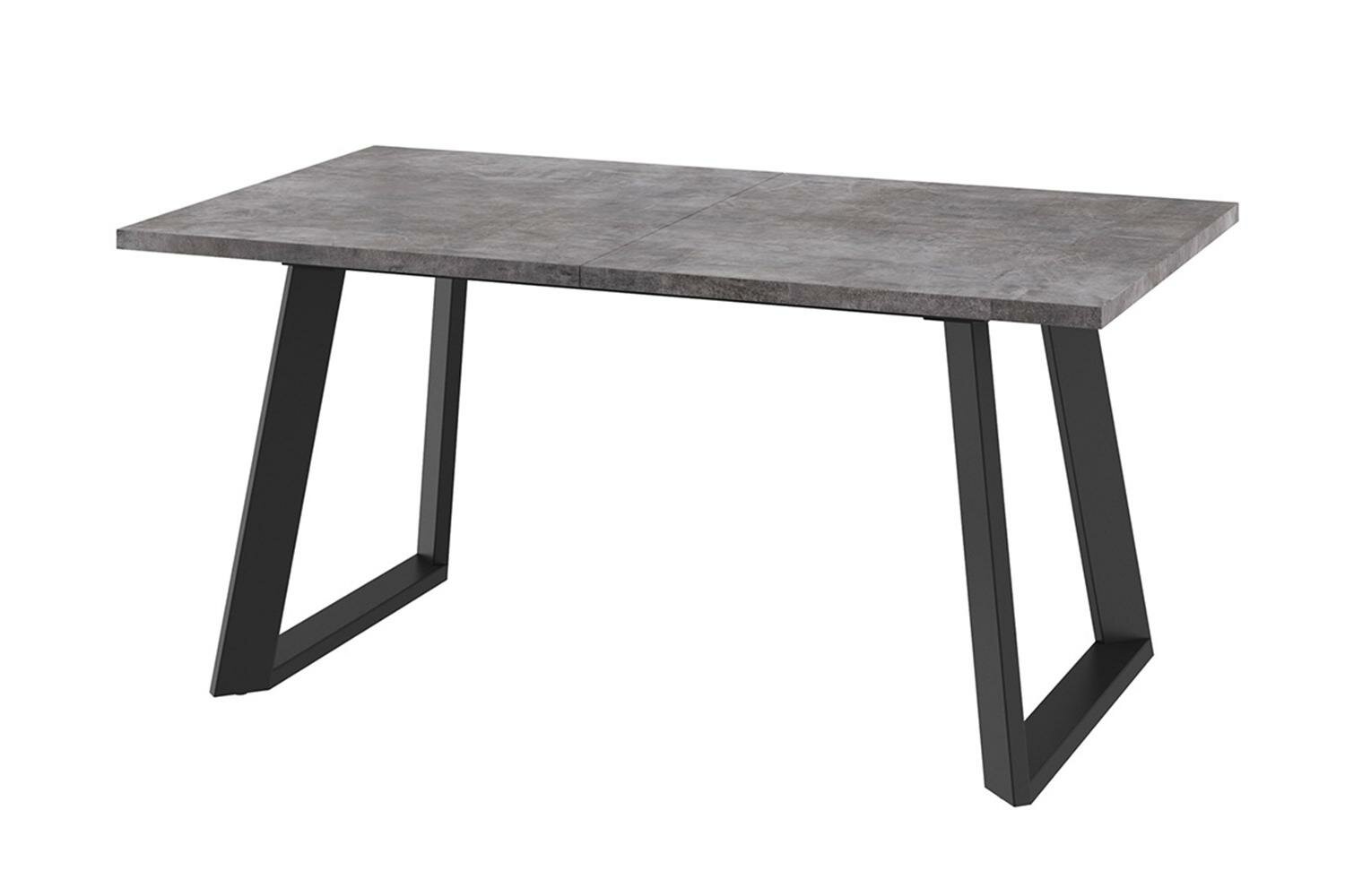 Стол раздвижной Hoff Loft, 160(205)х75х90 см, цвет дымчатая керамика, чёрный