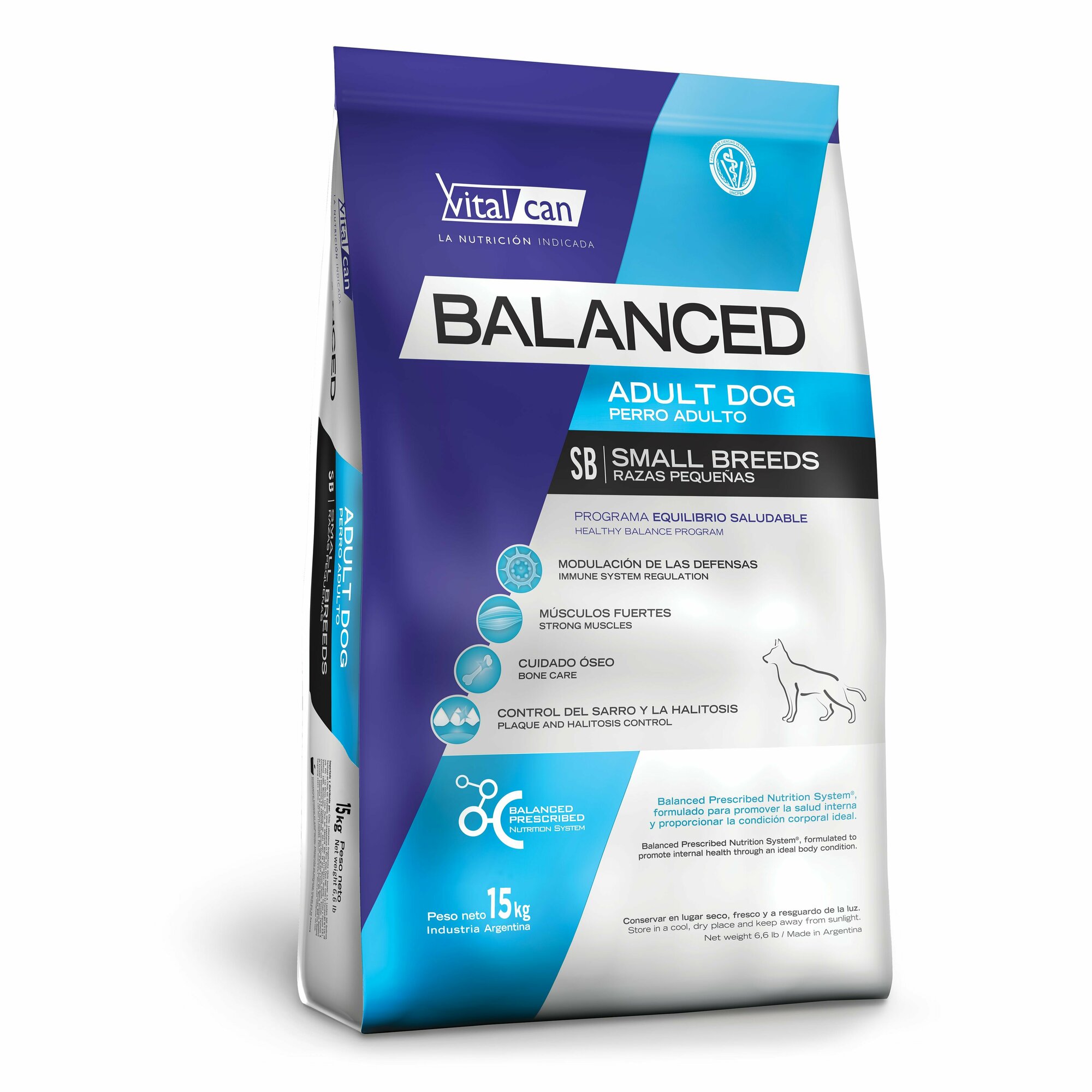 Сухой корм Vitalcan Balanced Dog Adult для взрослых собак мелких пород, с курицей, 15 кг