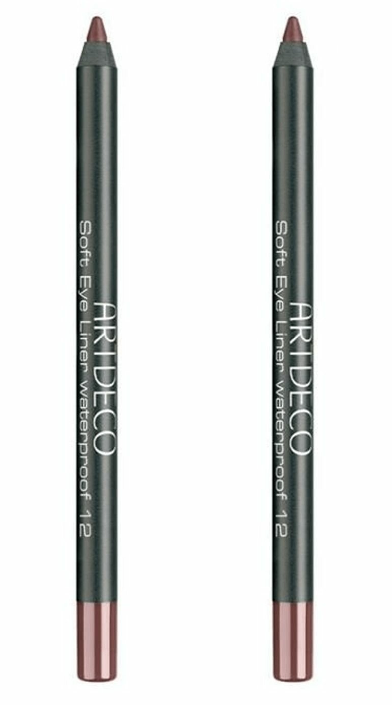 ARTDECO Карандаш для век Водостойкий, тон 12, Коричневый, 1,2 г, 2 шт