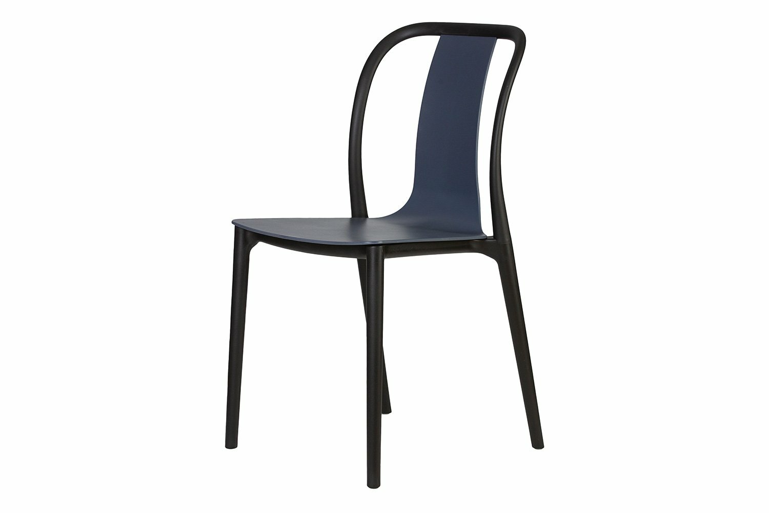Стул обеденный DOBRIN Adam, 44х87,5х53,5 см, пластмассовый, цвет серо-голубой, черный
