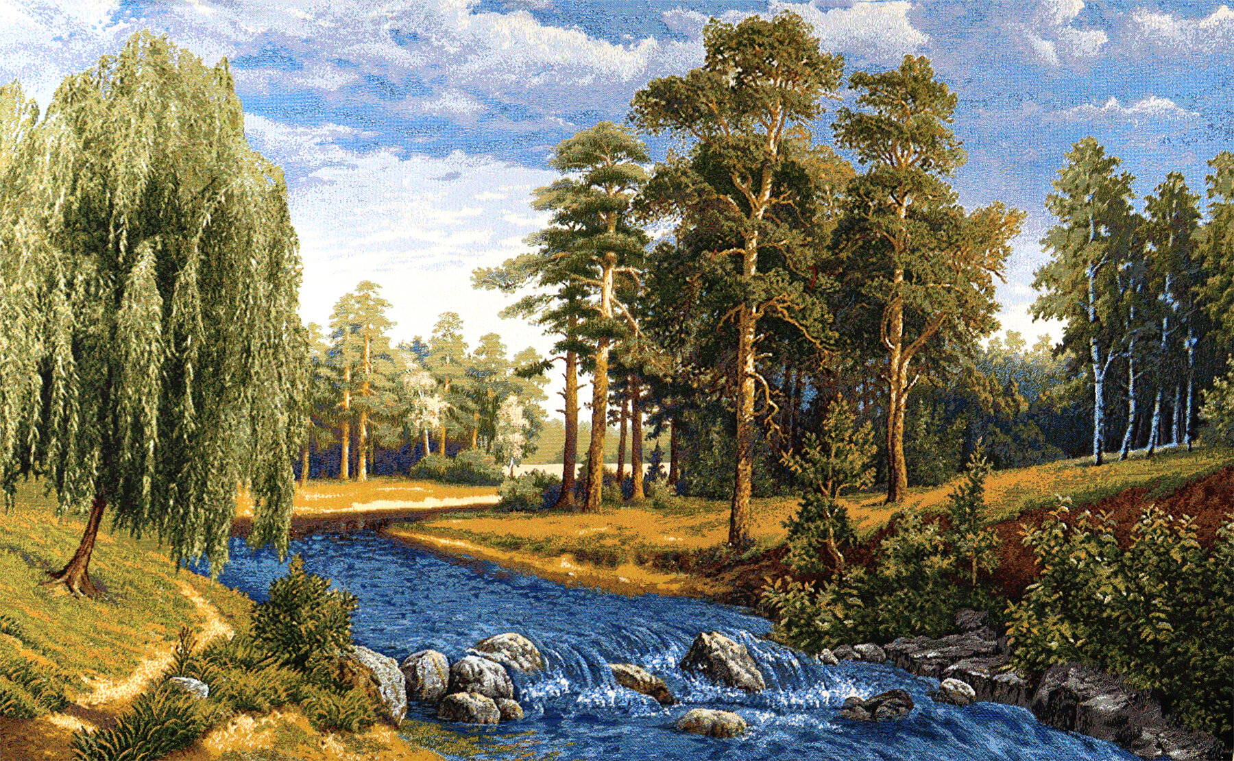 Гобеленовое полотно панно Водные пороги 70х130 Декарт