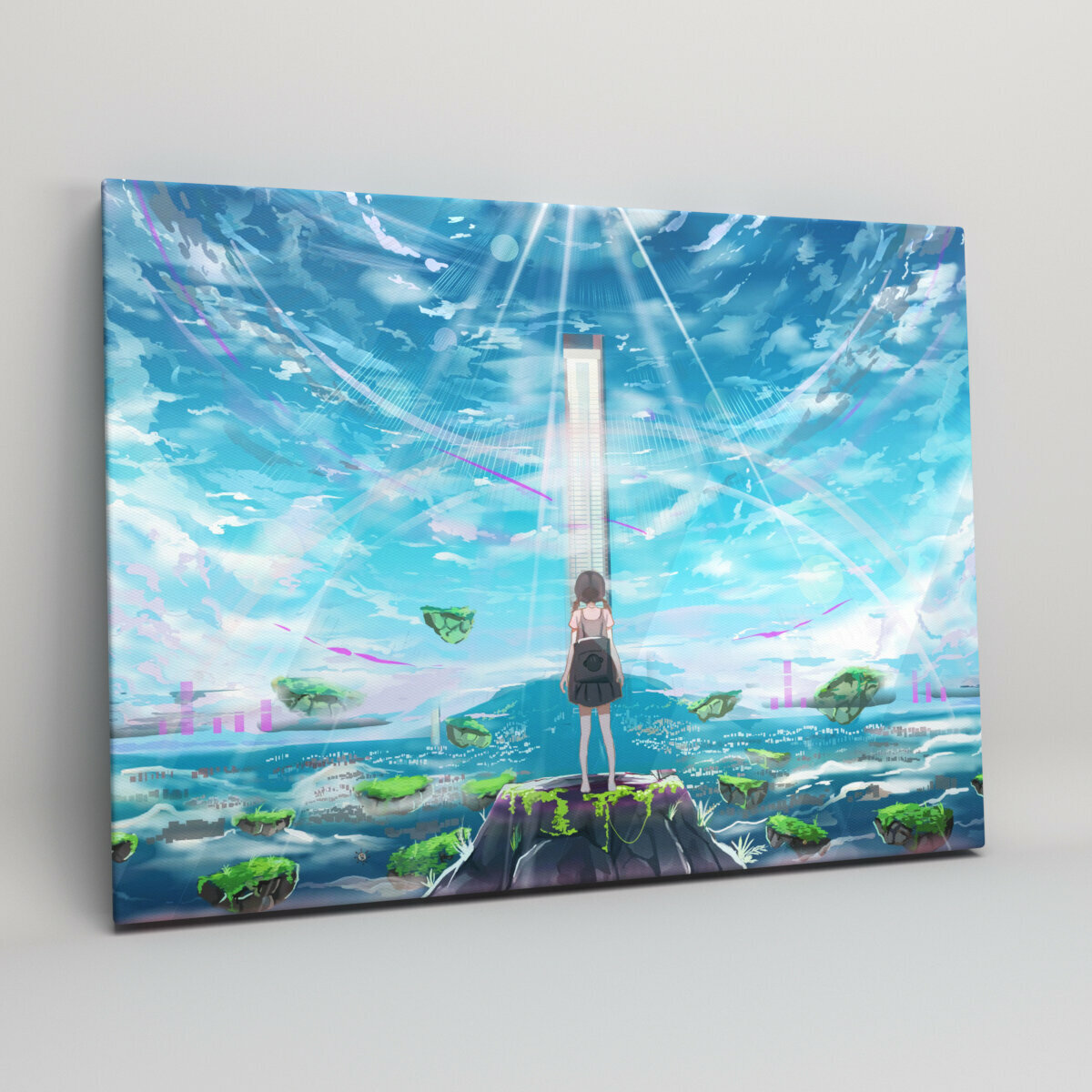 Картина на холсте (интерьерный постер) "Аниме - Твое Имя", с деревянным подрамником, размер 60x45 см