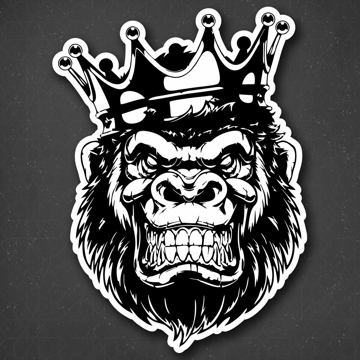 Наклейка на авто "Горилла в короне" 17x24 см