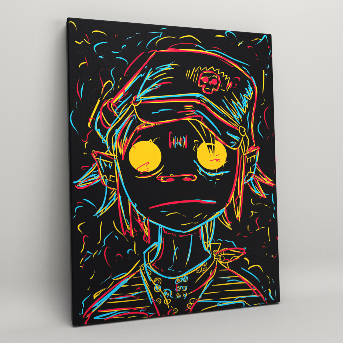 Картина на холсте (интерьерный постер) "Gorillaz", с деревянным подрамником, размер 30x40 см
