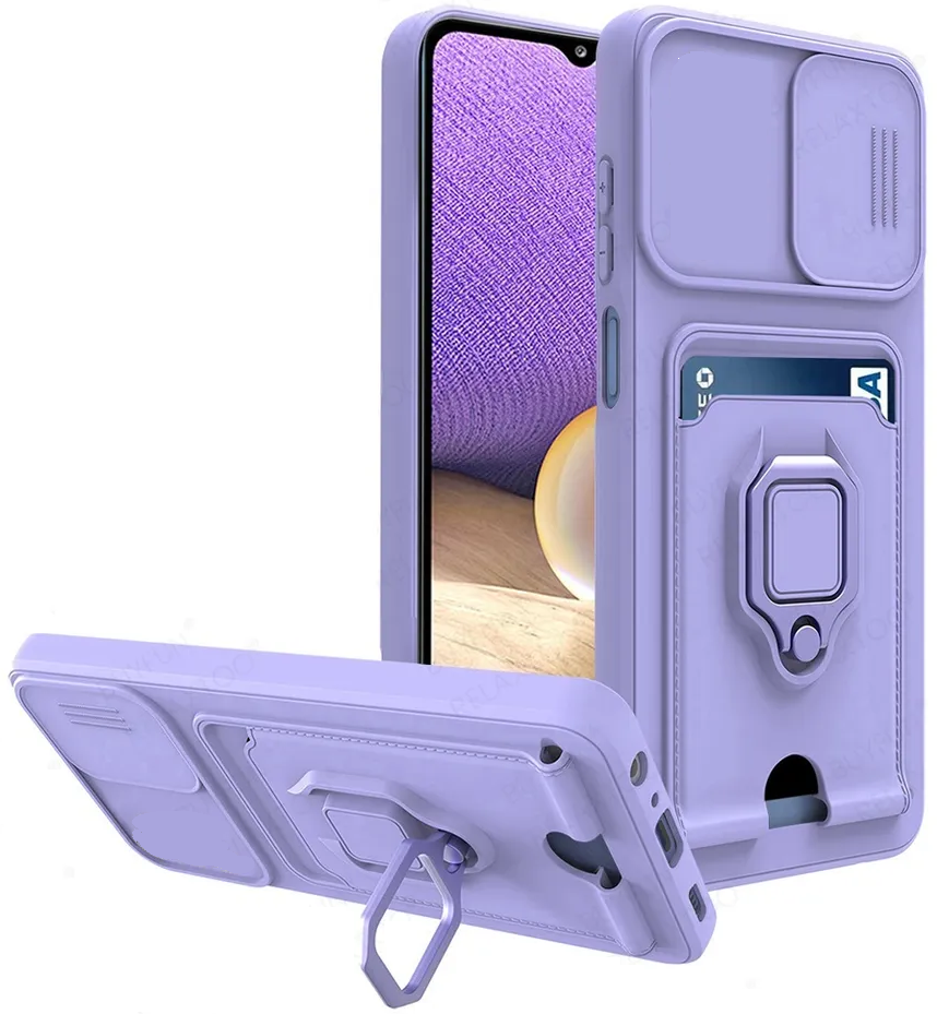 Чехол-накладка MULTI FUNCTION 4 в 1 noname для Apple iPhone 13 Pro (Фиолетовый)