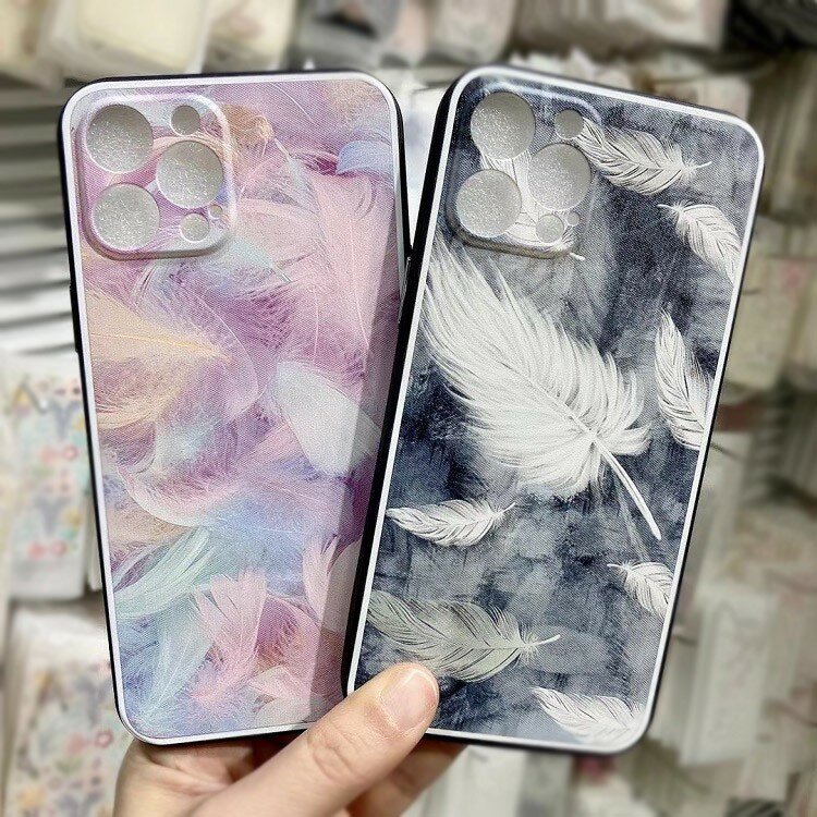 Fixtor\Чехол накладка для iphone 12 Pro Max FC цветные перья силикон+пластик