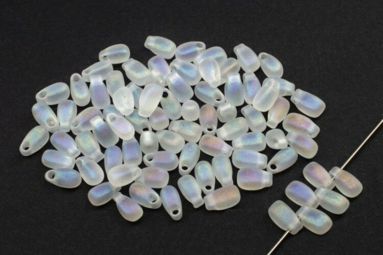 Бисер MIYUKI Long Drop #0131FR хрусталь, матовый радужный прозрачный, 10 грамм