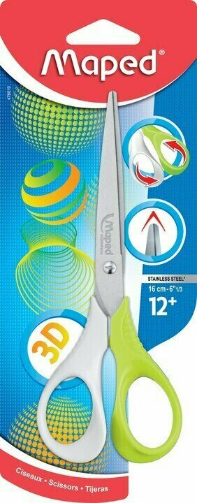 Ножницы 16 см MAPED SHAPE 3D, симметричные, ассорти, в блистере