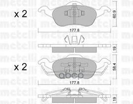 Колодки дисковые передние! Ford Focus 1.4i-2.0i/1.8TDi 98> Metelli арт. 2202910