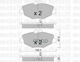 К-т дисков. тормоз. колодок MB W211 2002- F Metelli арт. 2205620