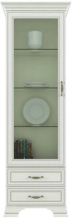 Шкаф с витриной Анрэкс 1V2S TIFFANY вудлайн кремовый Размеры: Высота 2121мм Глубина 396мм Ширина 690мм