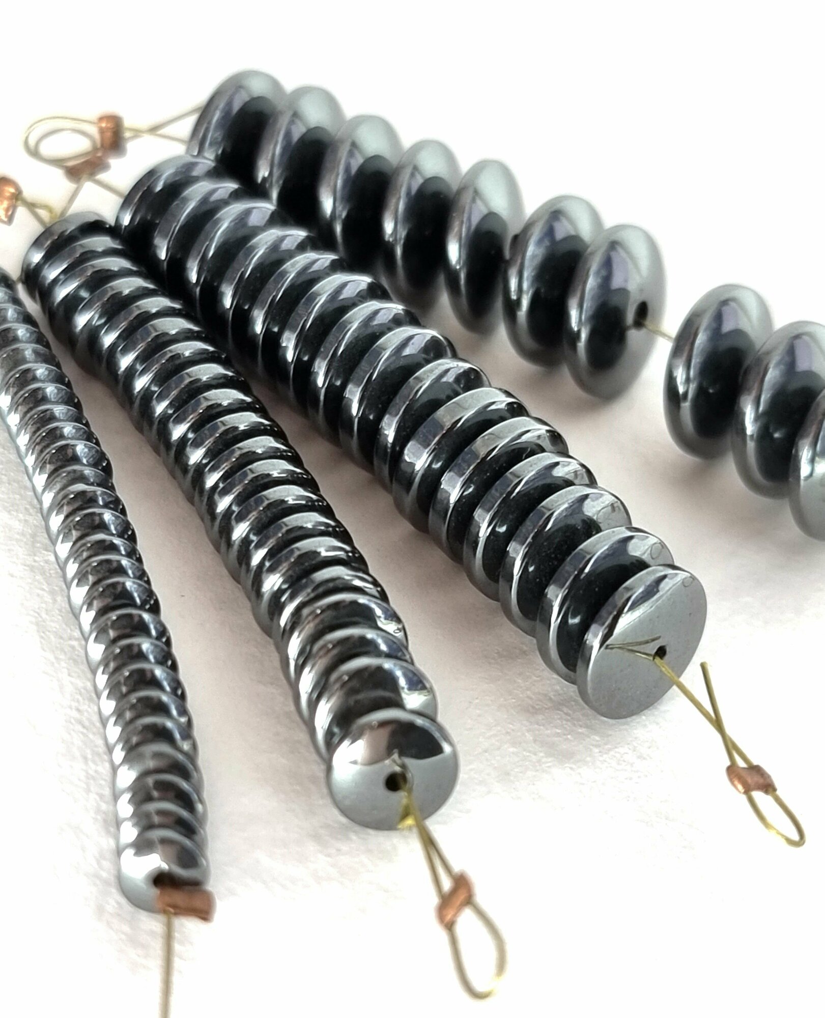 Гематит диски. Темная сталь. 10,8,6,4мм. 70шт.