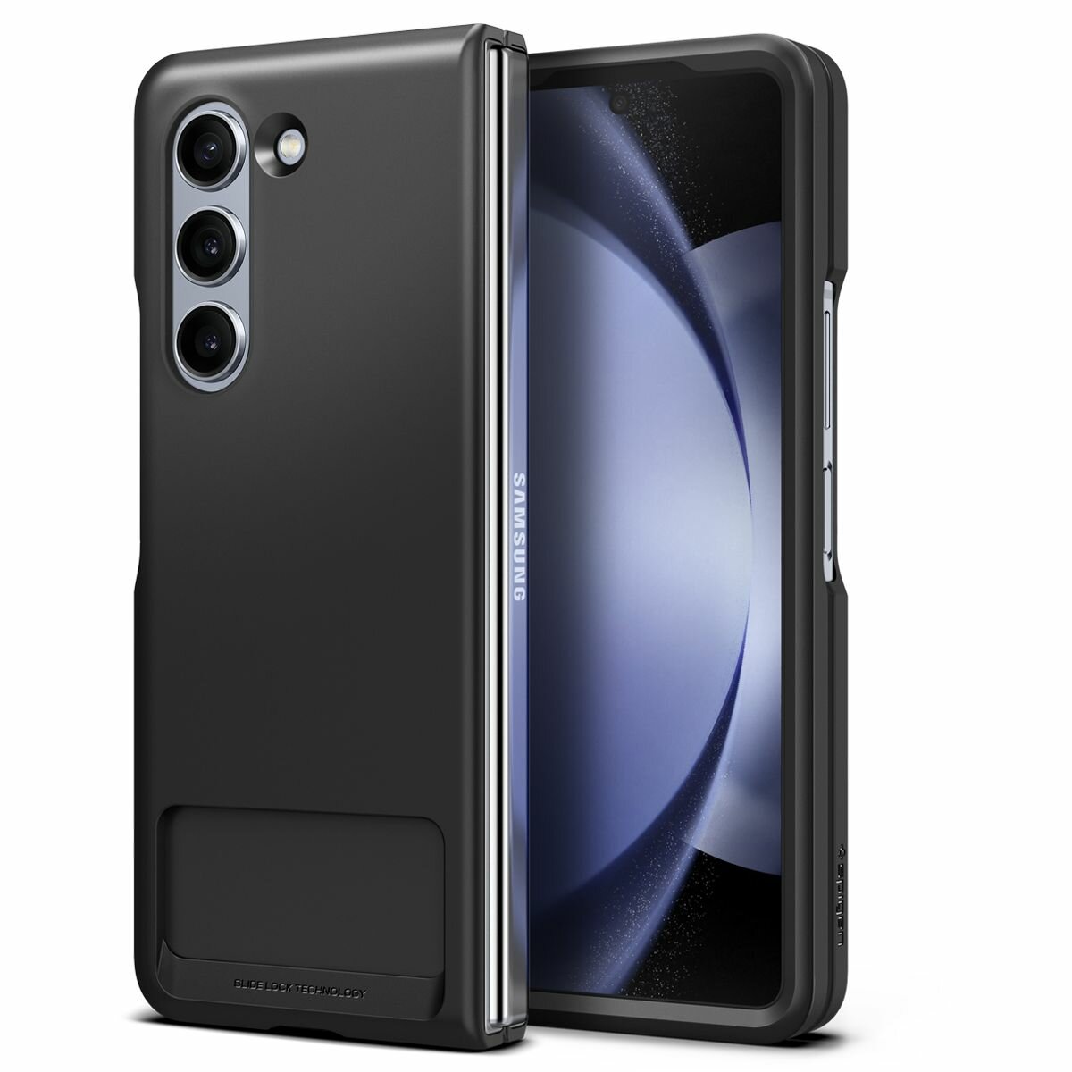 Чехол Spigen на Samsung Galaxy Z Fold 5 (ACS06219) Slim Armor Slot / Спиген чехол для Галакси Фолд 5 картхолдер, противоударный, с защитой камеры, черный