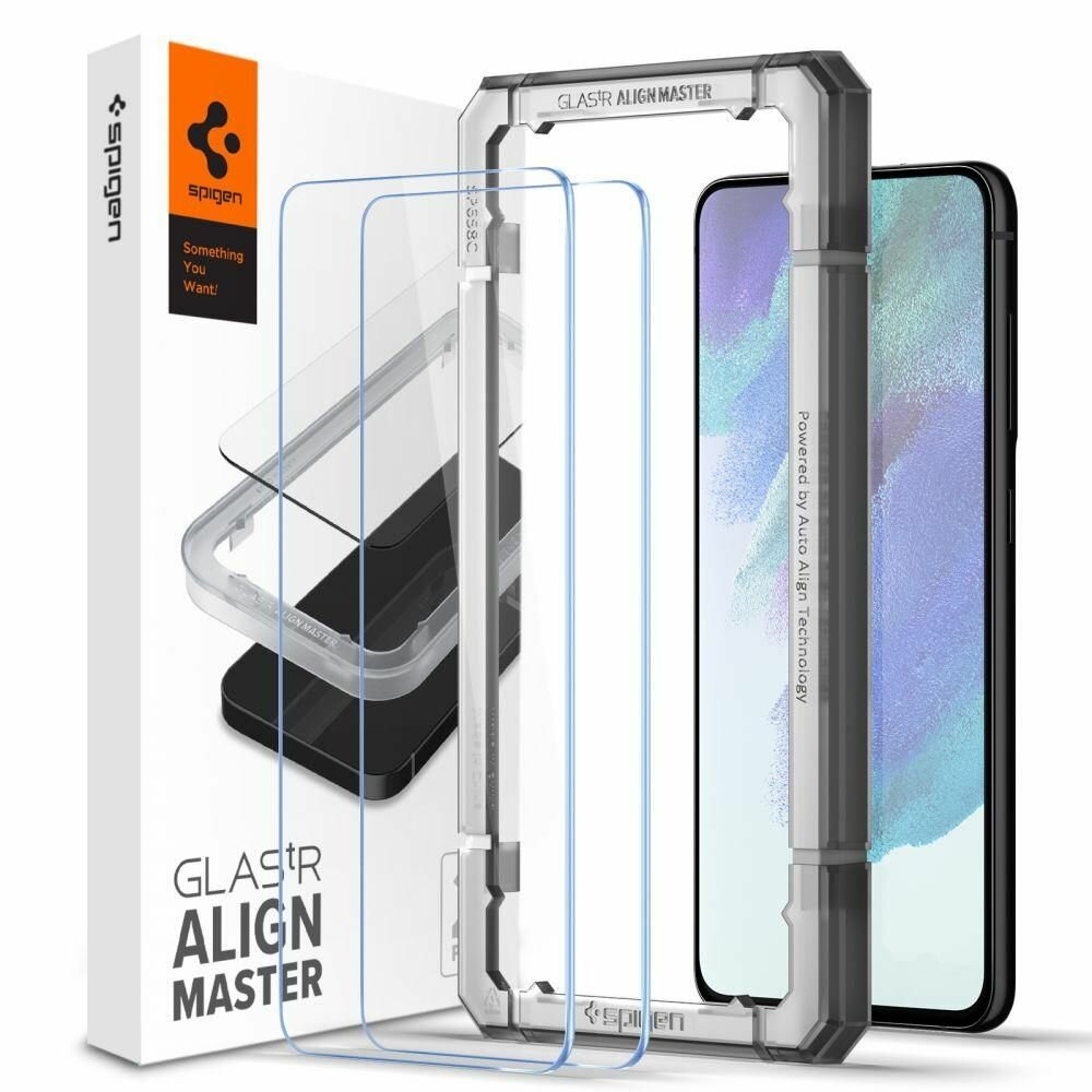 Защитное стекло Spigen на Samsung Galaxy S21 FE (AGL03088) Glass tR Align Master 2 шт / Спиген стекло для камеры для Галакси С21 ФЕ, прочное, олеофобное покрытие, прозрачное