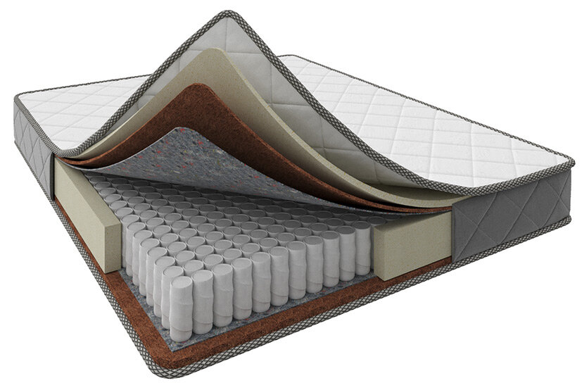 Матрас Татами Патрик 200х200 высота 20 см анатомический жесткий средней жесткости кокосовый Независимые пружины