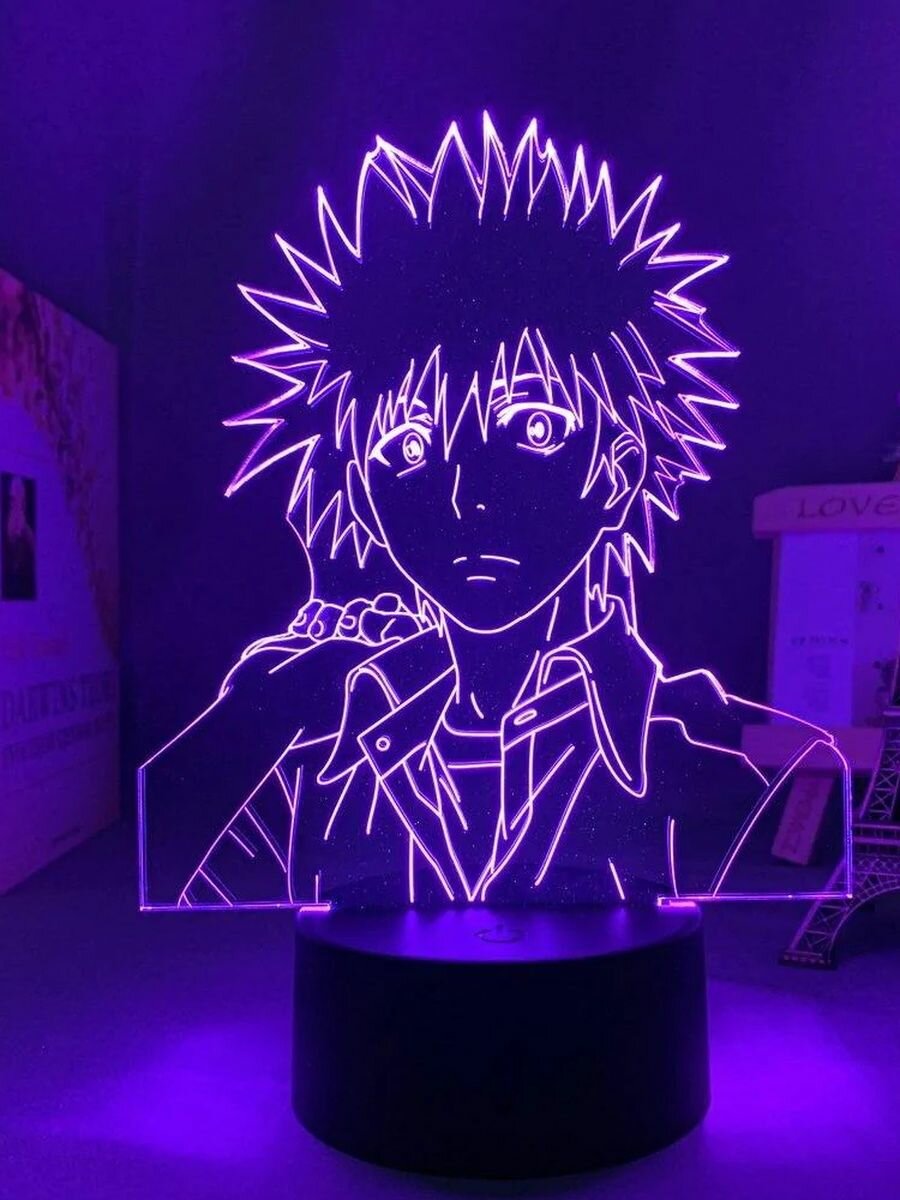 Ночник Аниме Некий научный рейлган - Anime Toaru Kagaku no Railgun. Подарок фанату аниме и манги — декор в комнату с любимыми персонажами, в стиле отаку и японской анимации.