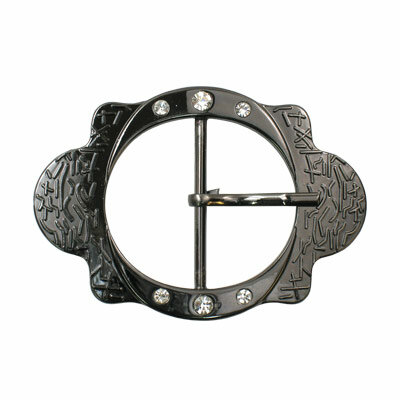 GB 1497 Micron пряжка со стразами 55 x 80 мм №06 черный никель прозрачные кристаллы