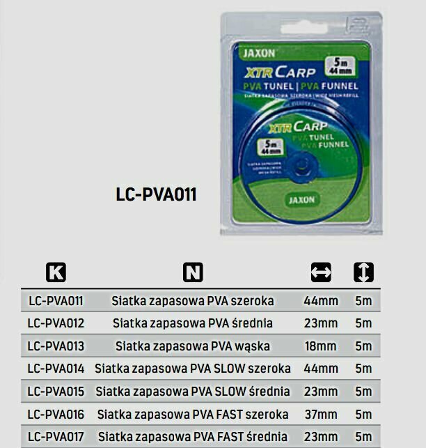 ПВА сетка запасная JAXON 44mm x 5m Быстрорастворимая PVA / ПВА
