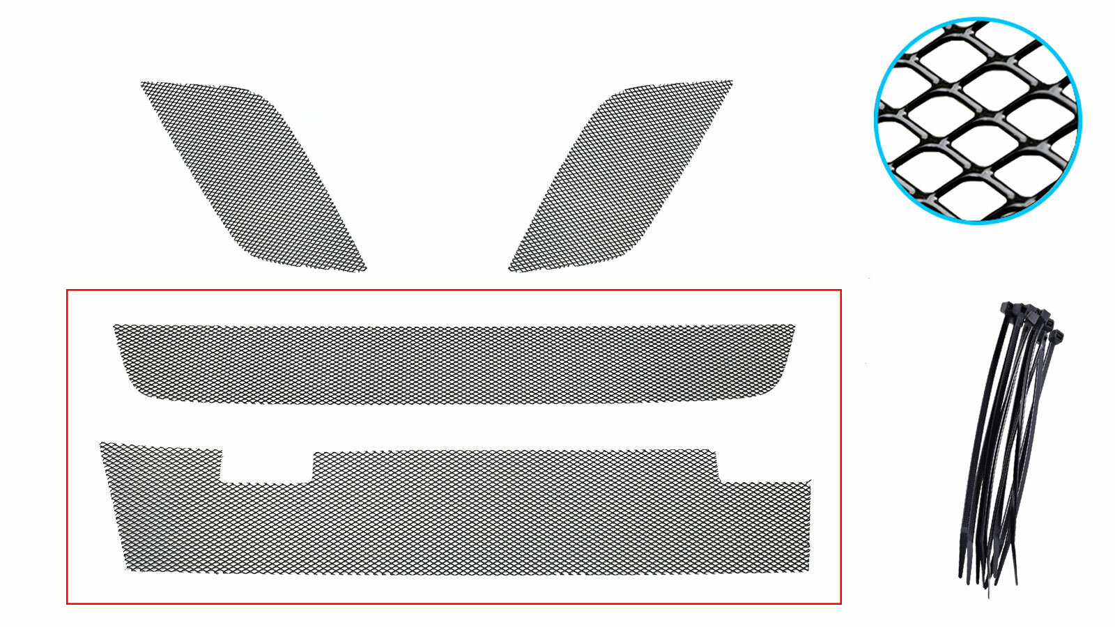 Защитная сетка радиатора для PEUGEOT TRAVELLER 2017- (I), боковые, 2шт