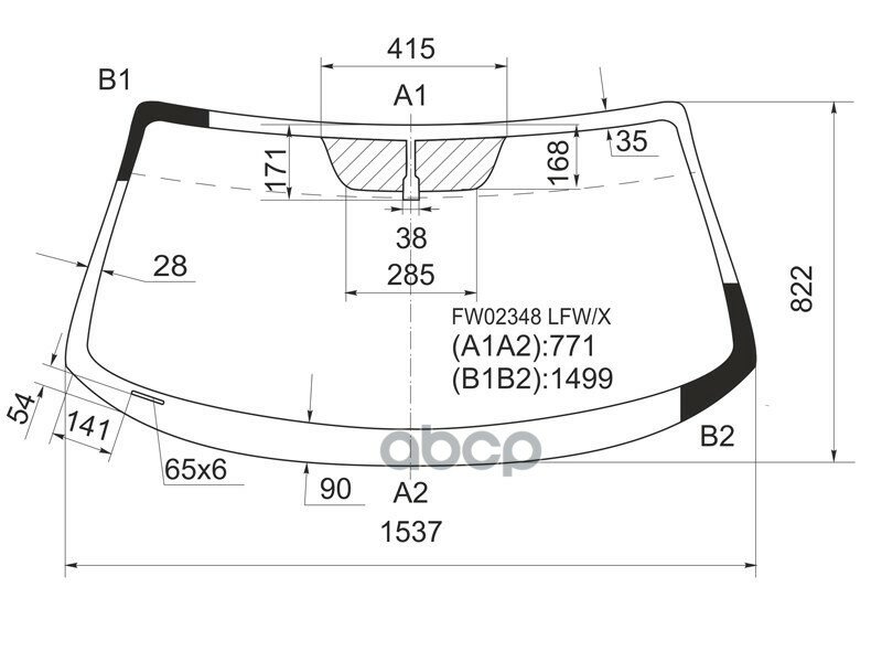 Стекло лобовое Nissan 350Z 02-09 / Fairlady Z 02-08 XYG арт. FW02348LFWX