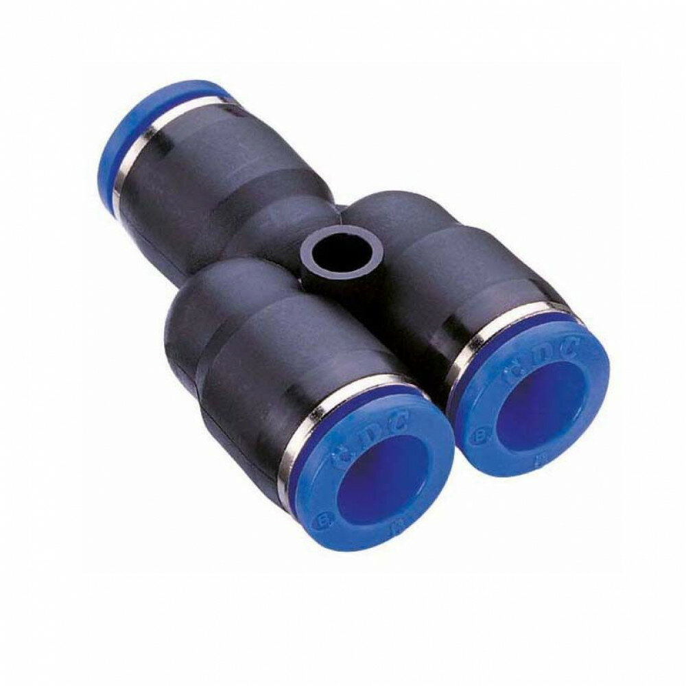 Тройник быстросъемный Y-образный 10*6 мм, синий