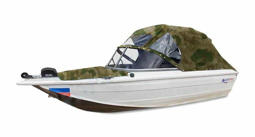 Quintrex Explorer 440. Тент носовой, тент ходовой c дугами с креплением