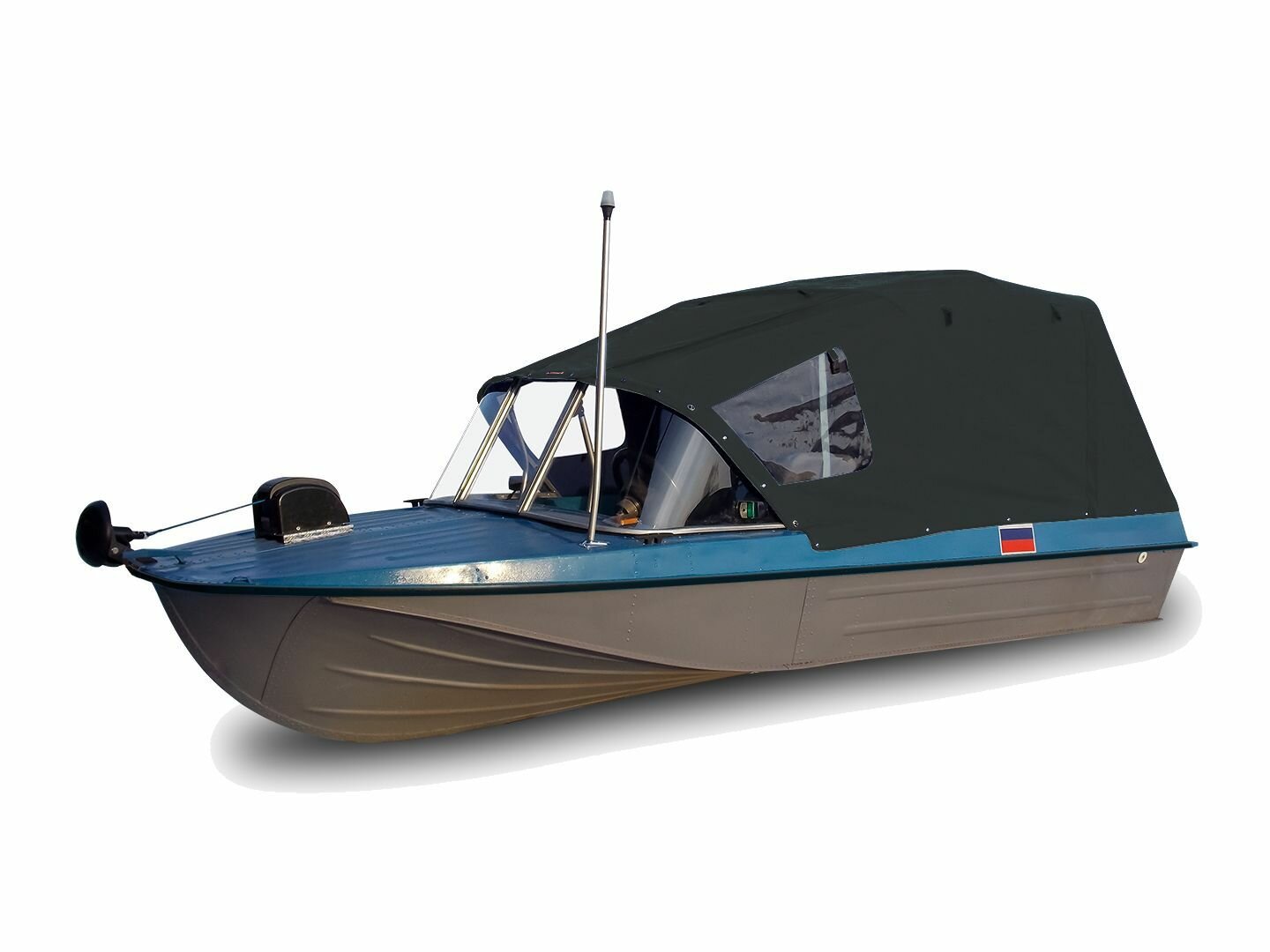 Казанка-5. Стекло с калиткой, тент, дуги, крепление. Комплект