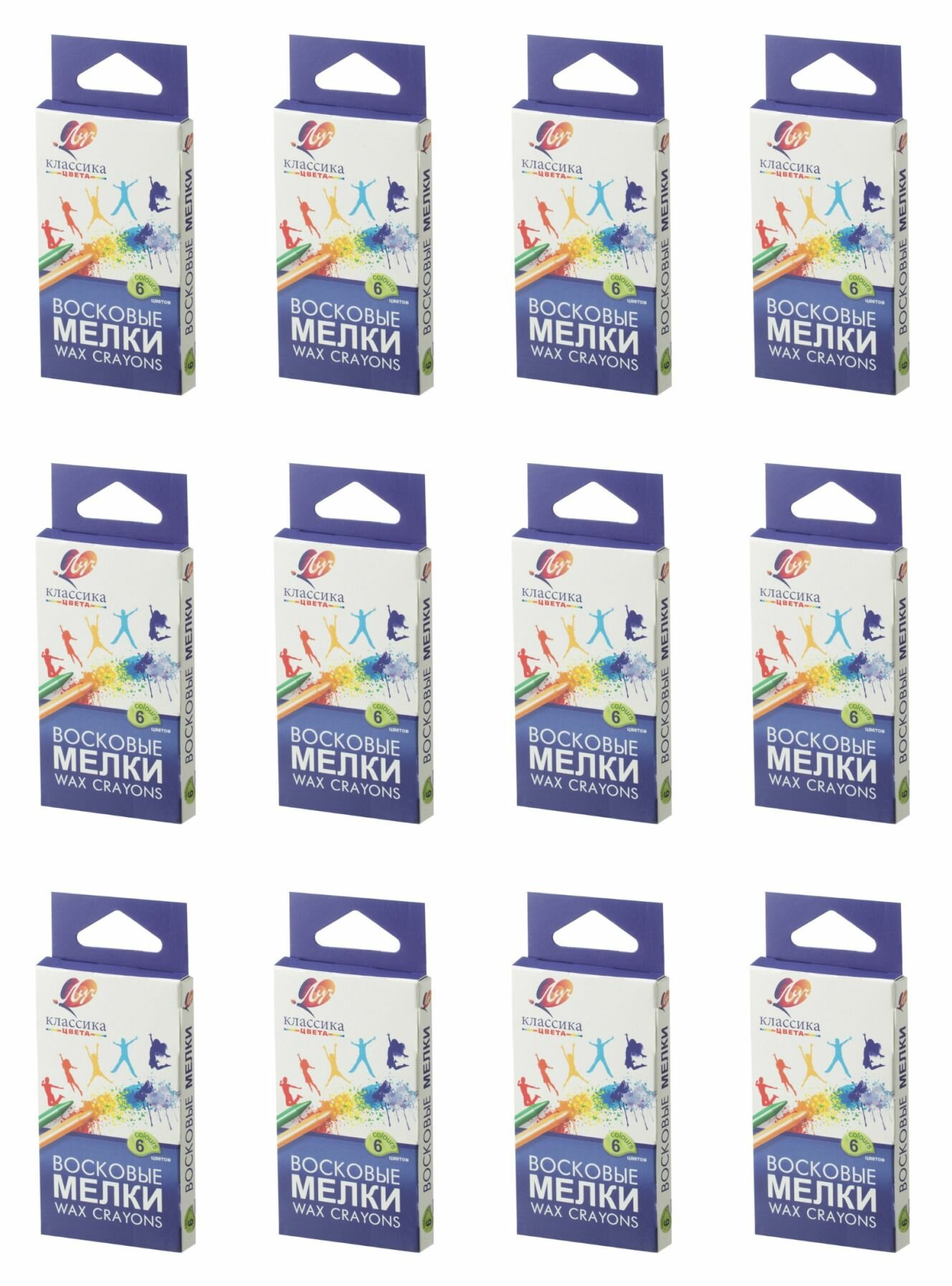 Луч Мелки восковые Классика 6 цветов, 12 уп