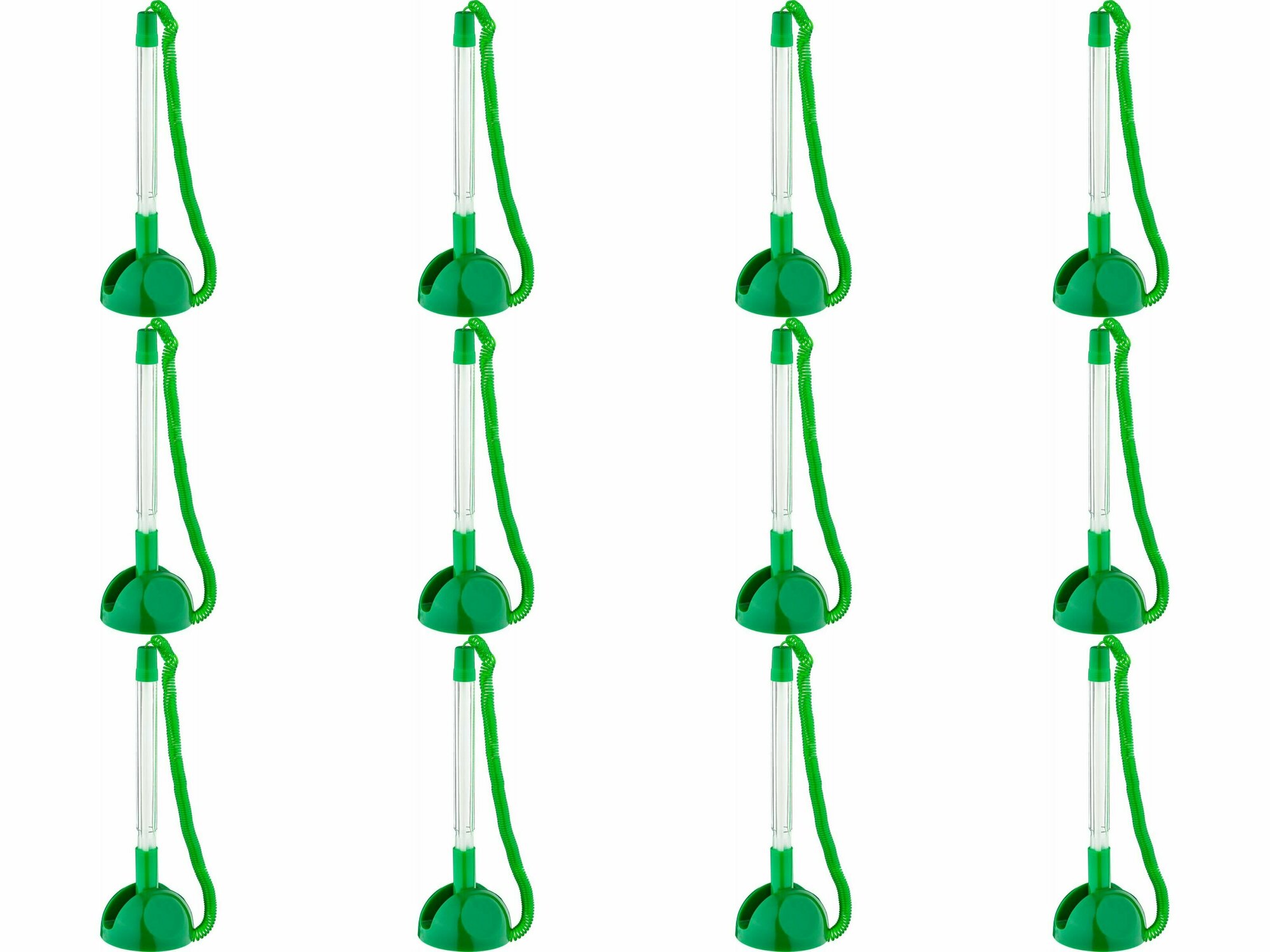 Beifa Ручка шариковая на подставке на липучке, зеленая, 12 шт