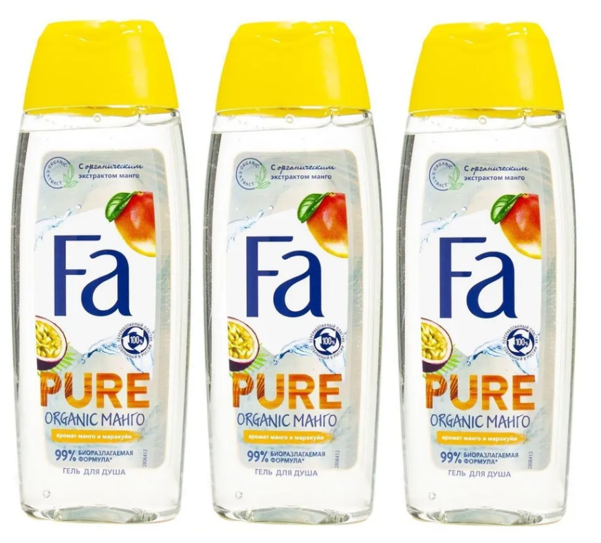 Гель для душа Фа Pure Freshness Organic Манго 250мл х 3 шт