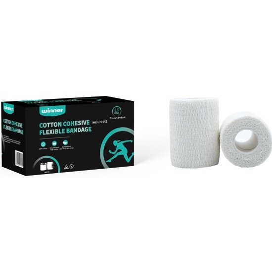 Тейп спортивный когезивный Winner Medical WINNER 605052, 7,5 см х 4,5 м, белый, 16 шт