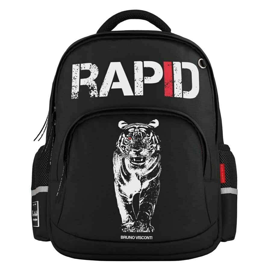 Рюкзак Bruno Visconti Junior Хищные Звери. Тигр, 12-002-219/01, черный