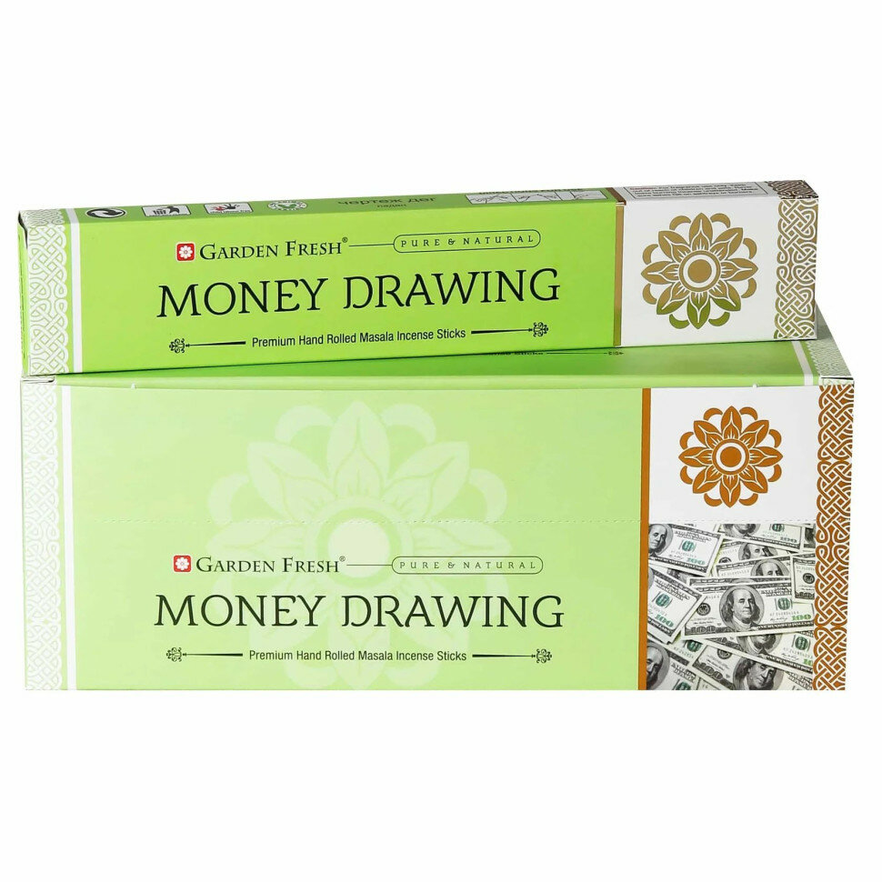 Аромапалочки Притягивание Денег Гарден Фреш Money Drawing, Garden Fresh, 2 кор. по 15 шт.