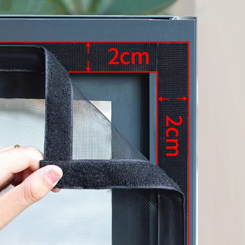Черные самоклеящиеся москитные сетки для окон 100CM, black 180CM