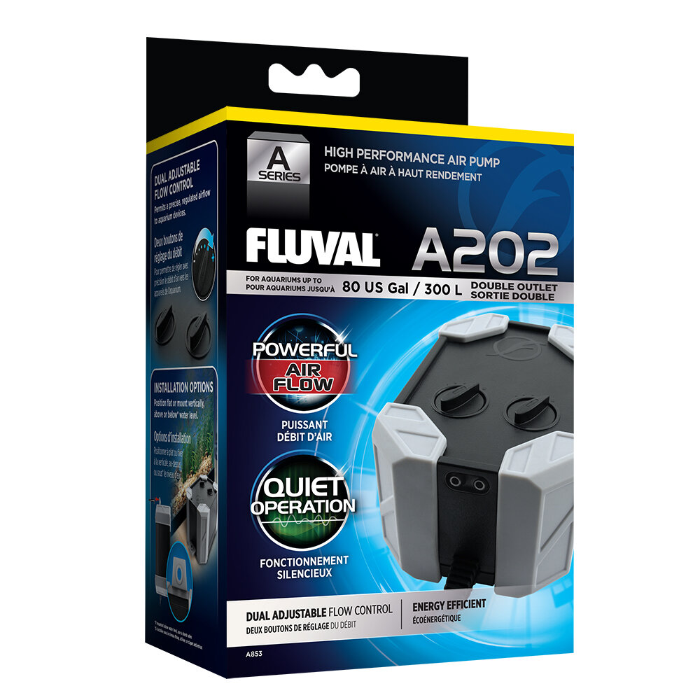 Компрессор Fluval A202, двухканальный /для аквариумов до 300 л./