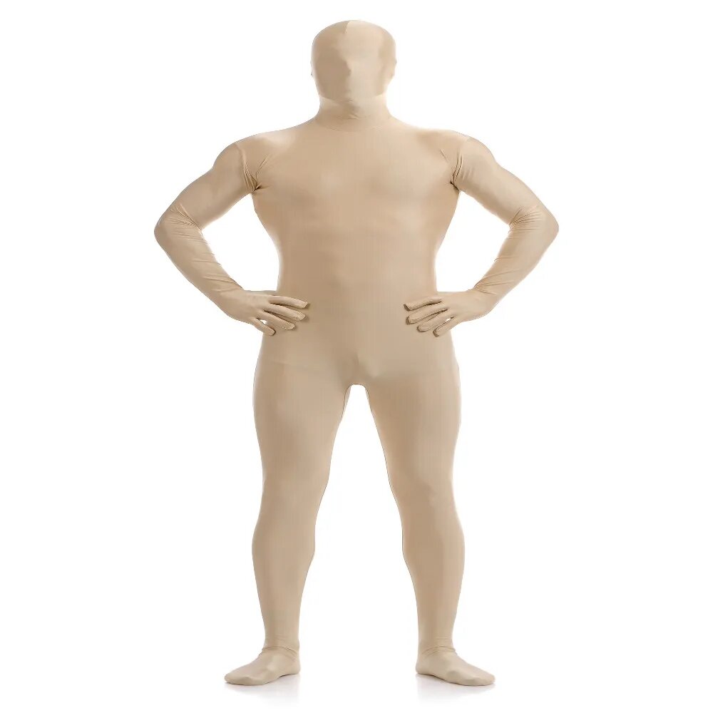 Мужской Zentai костюм из спандекса бежевый Rouse, размер M