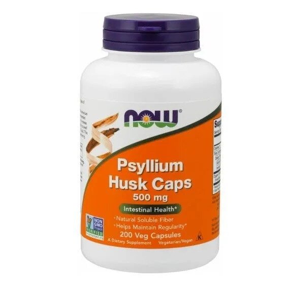 NOW Psyllium Husk Caps 500 мг Шелуха семян подорожника 200 кап