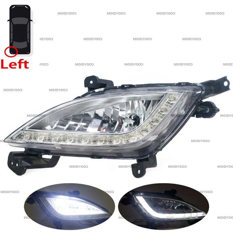 Передний бампер автомобиля, противотуманные фары, противотуманные фары для Hyundai Elantra LED Left