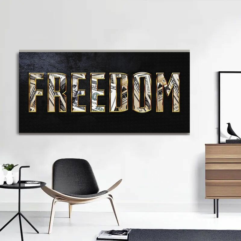 Картина ВсеКартины. Тут "Мотивация. Деньги. Успех", поп-арт, холст, деревянная рама