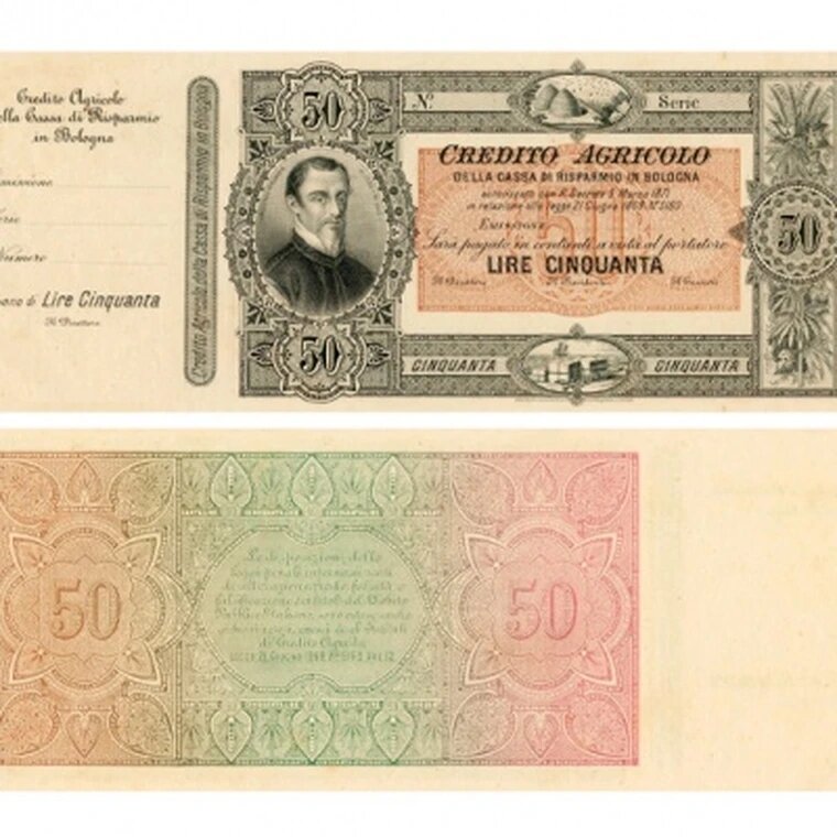 50 лир 1871 года Италия, сувенирная копия, банкноты и купюры редкие коллекционные