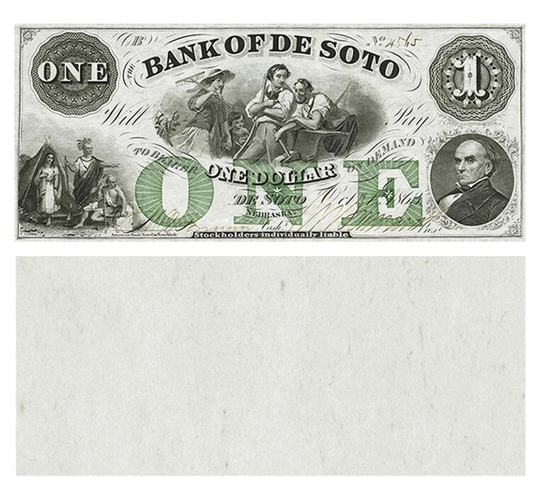 1 доллар 1863 США, bank de soto, сувенирная копия, банкноты и купюры редкие коллекционные