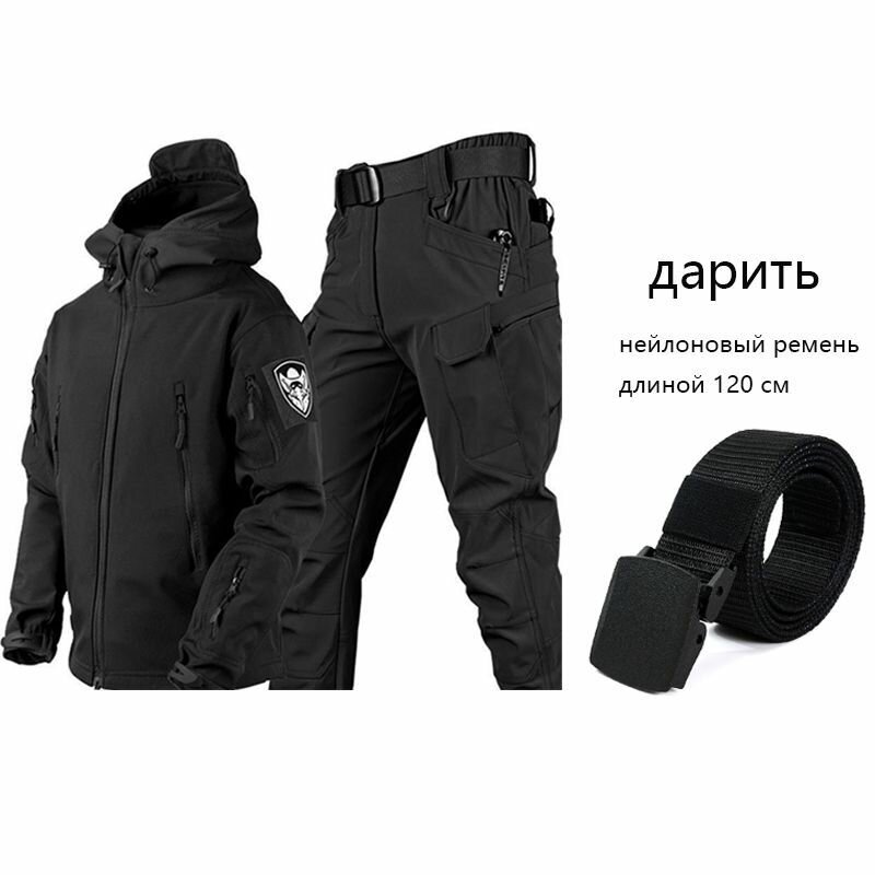 Тактический мужской демисезонный костюм Softshell /Внутренняя отделка плюс бархат