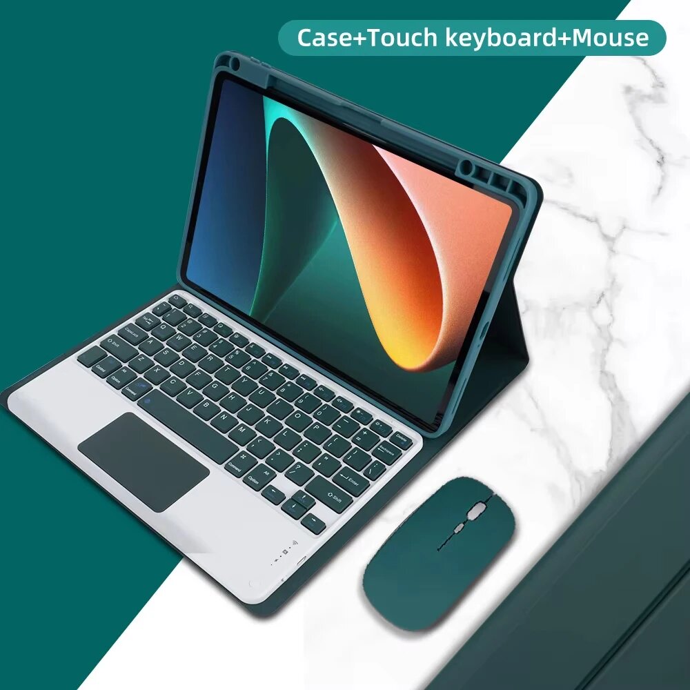 Чехол-клавиатура PULUZ для Xiaomi Pad 7/7 Pro, Mi Pad 8/8 Pro MiPad 6(Pro) 11 inch, Dark Green D