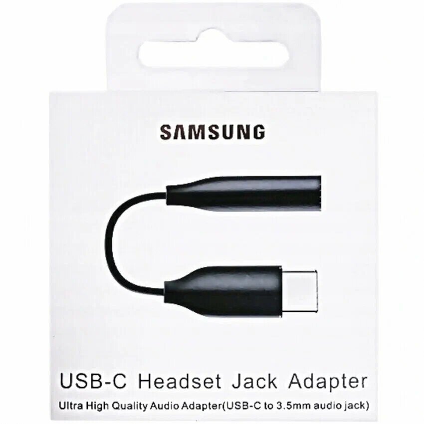 Переходник Samsung EE-UC10JU, USB Type C - mini jack, черный