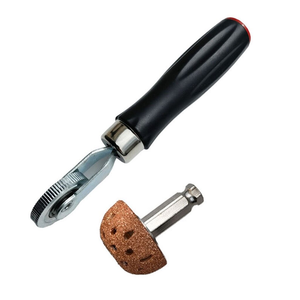 1 комплект из 2 шт, скребок для уплотнительного колеса, инструмент для ремонта шин-уплотнительное колесо с черной ручкой + шлифовальная головка чаши 42 мм