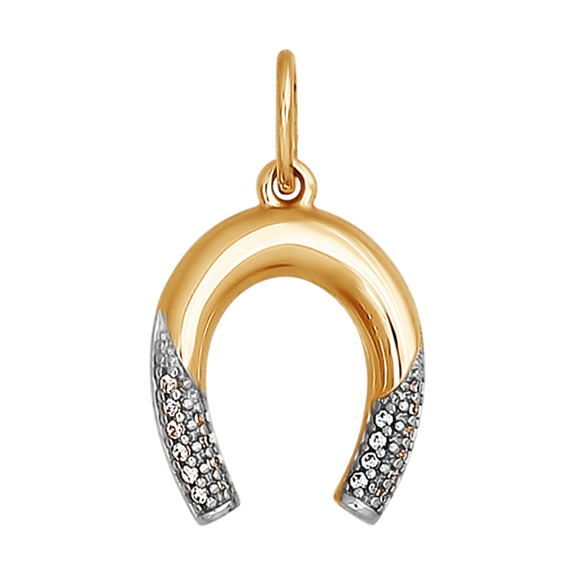 Подвеска, красное золото, 585 проба, фианит